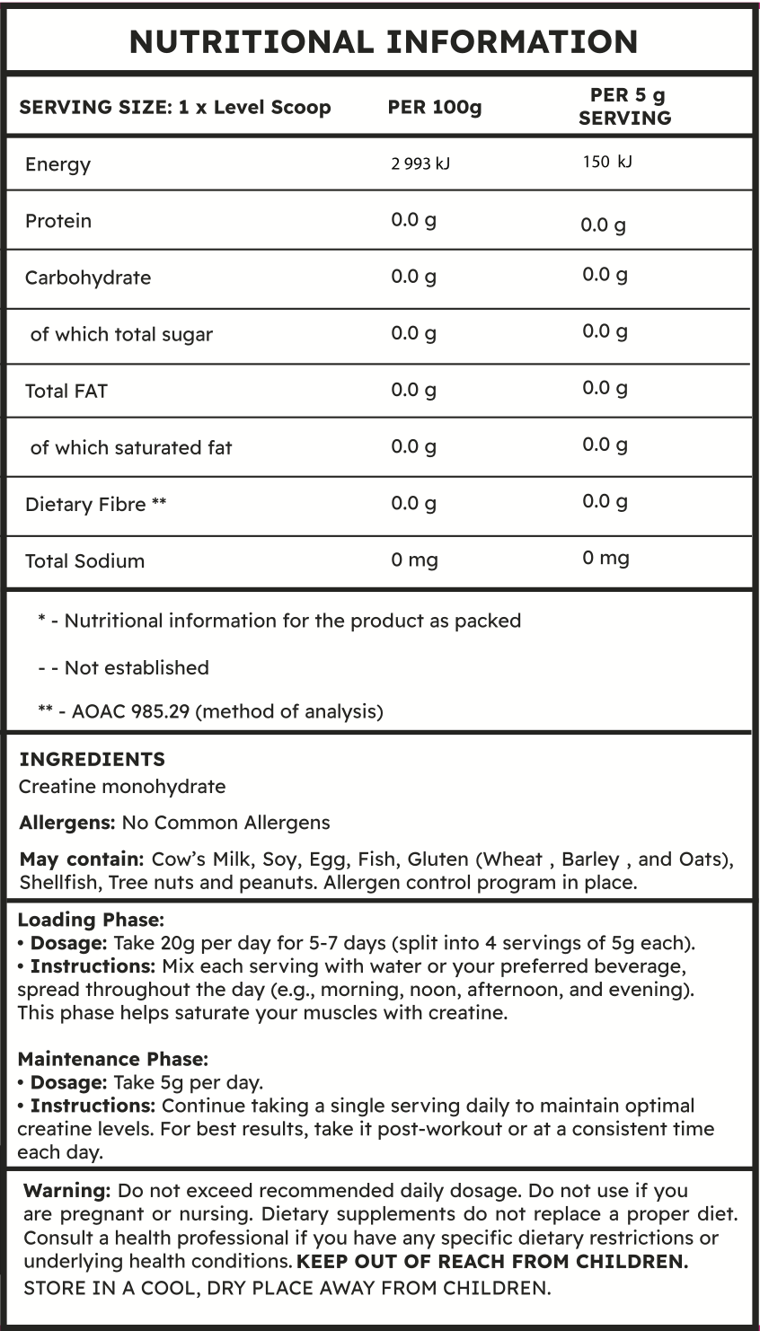 Creatine Monohydrate Supplement – Infinite Nutrition